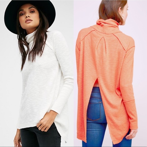 We The Free | Tops | Free People Medium Purple Split Back Sweater ...